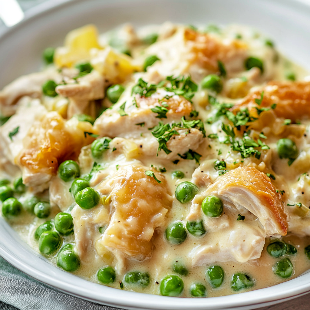 Chicken and Peas Creamy Casserole